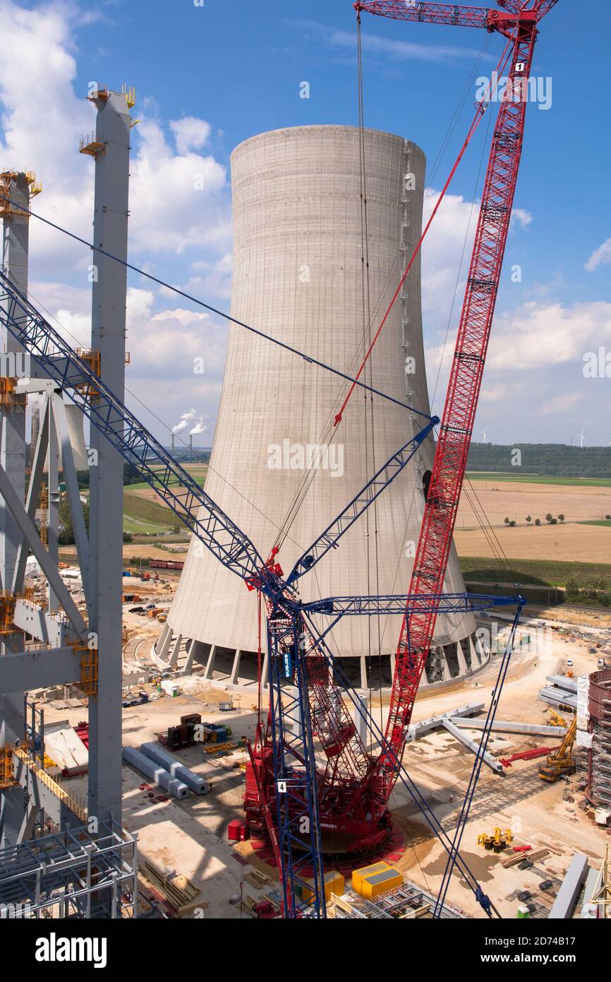construction site of the new lignite-fired power plant Neurath near ...