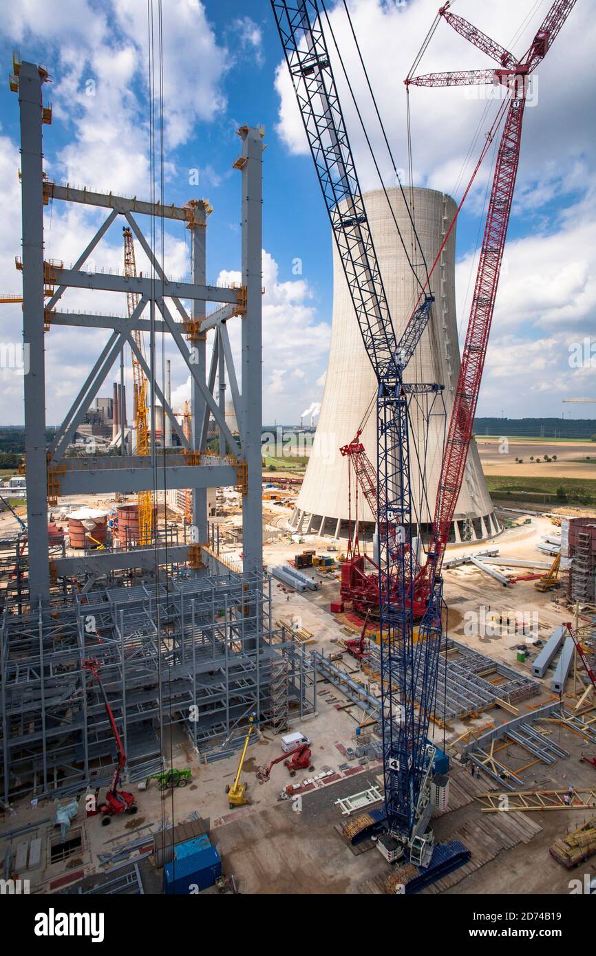 construction site of the new lignite-fired power plant Neurath near ...