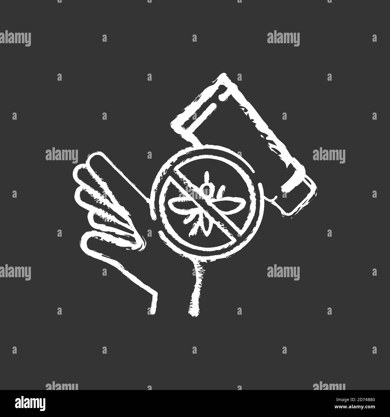 Insect bites cream chalk white icon on black background Stock Vector ...