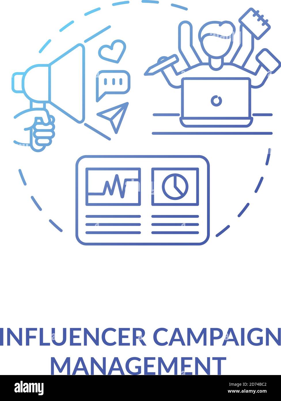 Influencer campaign management concept icon Stock Vector Image & Art ...