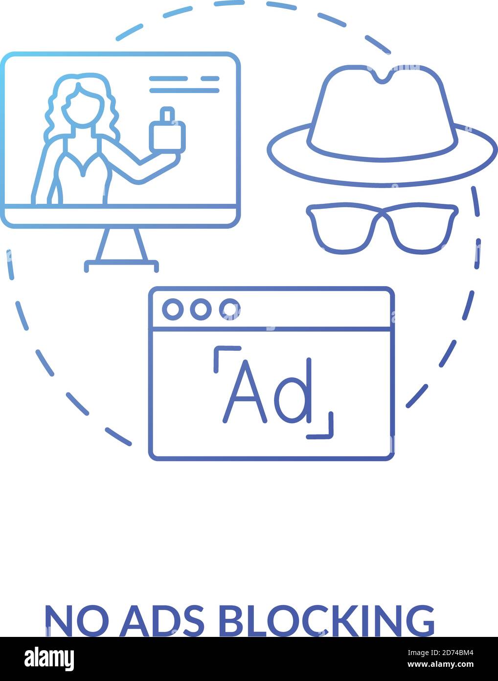 No ads blocking concept icon Stock Vector Image & Art - Alamy