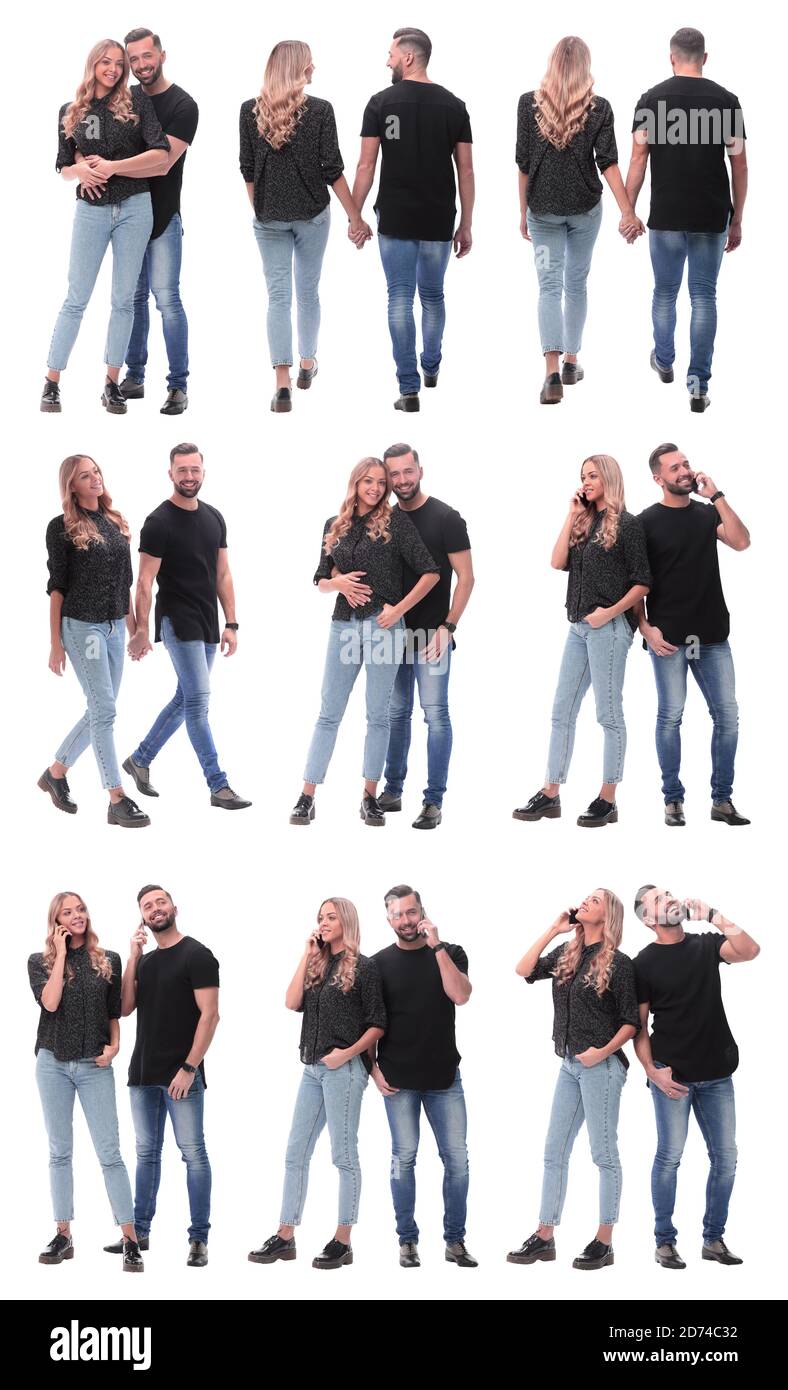 collage of photos of a beautiful young couple Stock Photo - Alamy