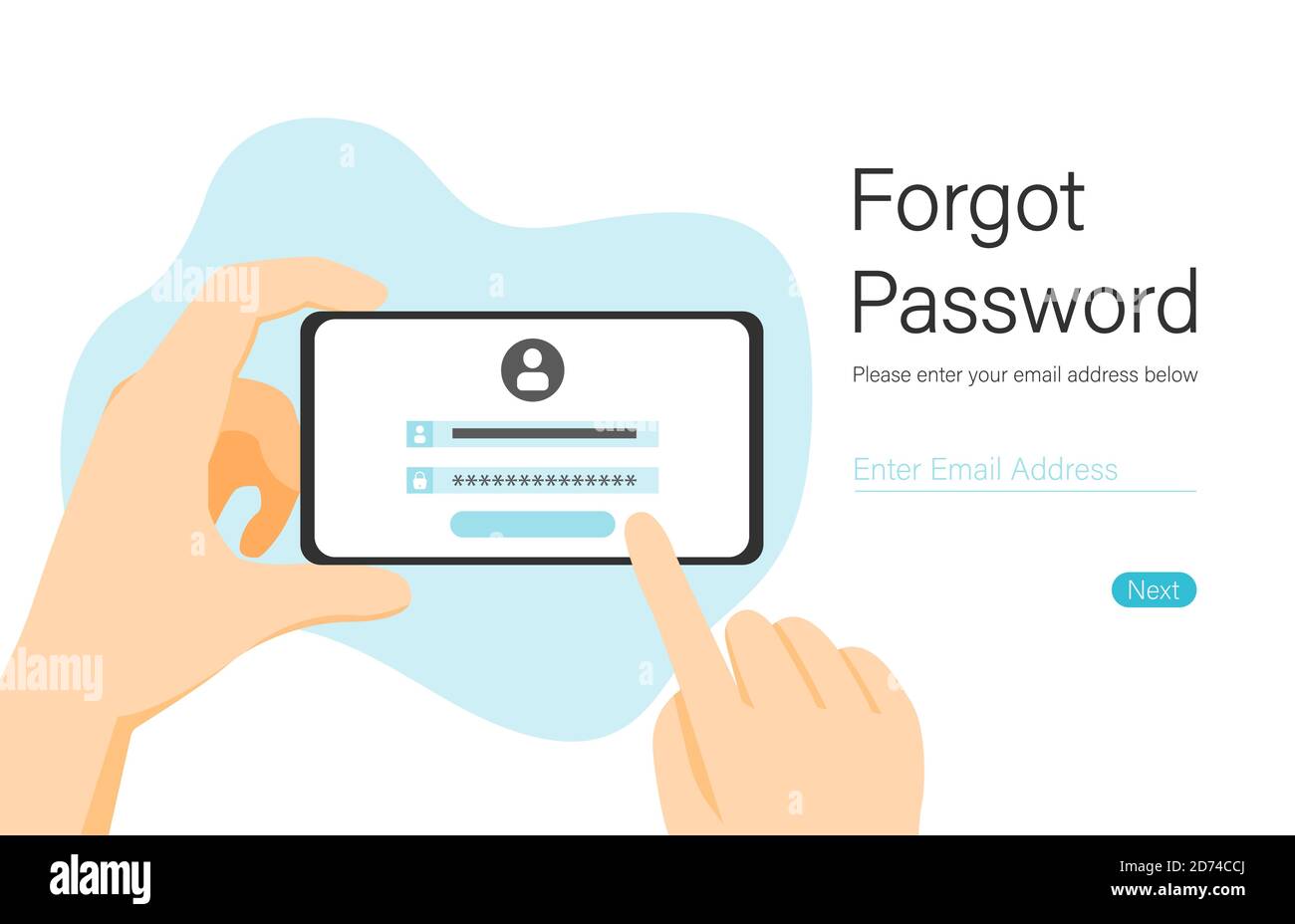 Landing page illustration design people forgot her password. This ...