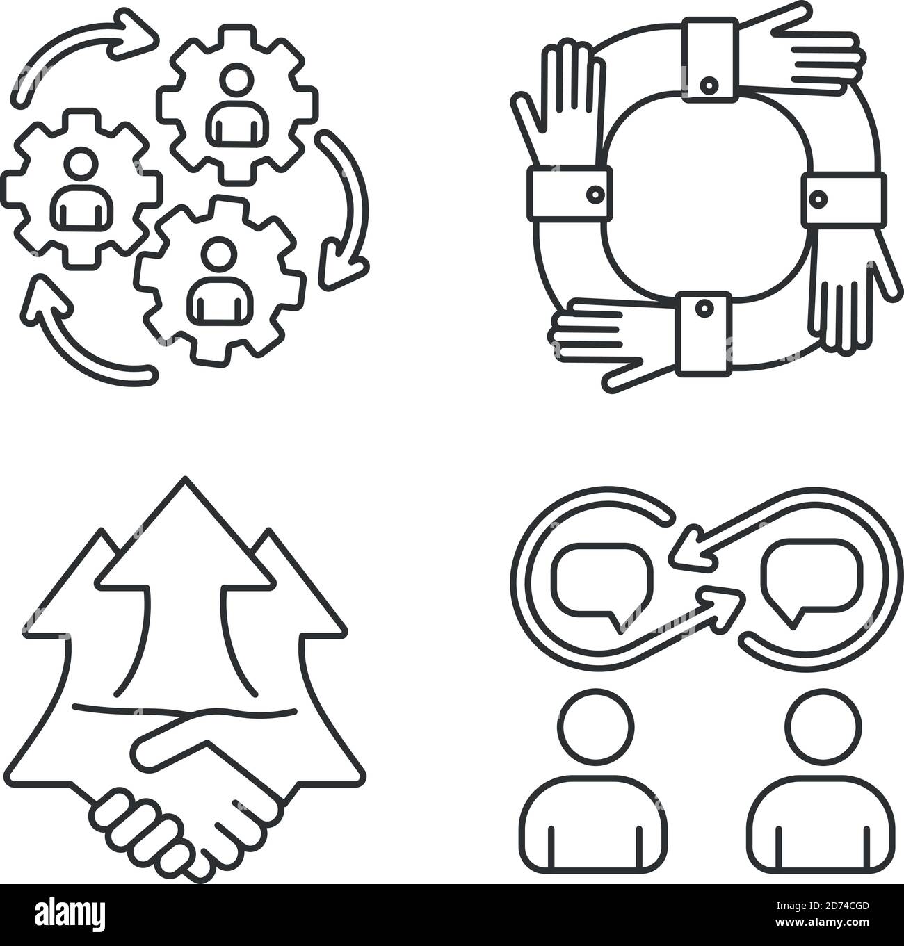 Cooperation linear icons set Stock Vector Image & Art - Alamy