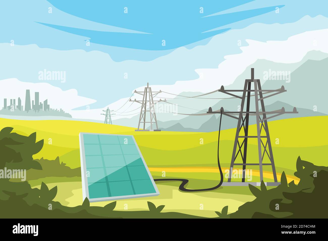 Solar energy infrastructure Stock Vector Images - Alamy