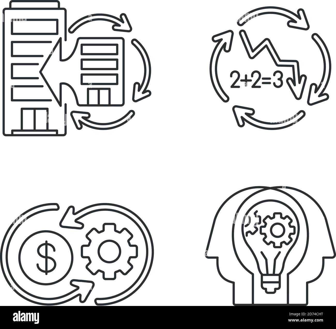 Business synergy linear icons set Stock Vector Image & Art - Alamy
