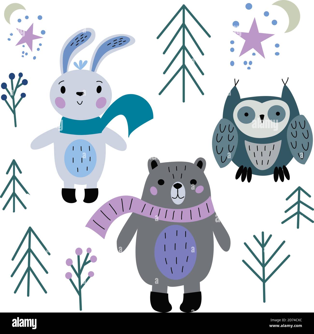 Christmas Tree Owl Clip Art