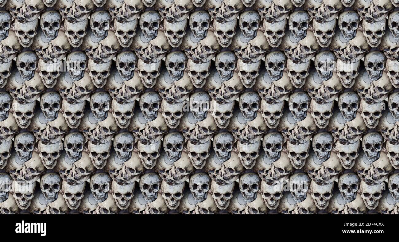 Pattern of skulls background or wallpaper for design Stock Photo - Alamy