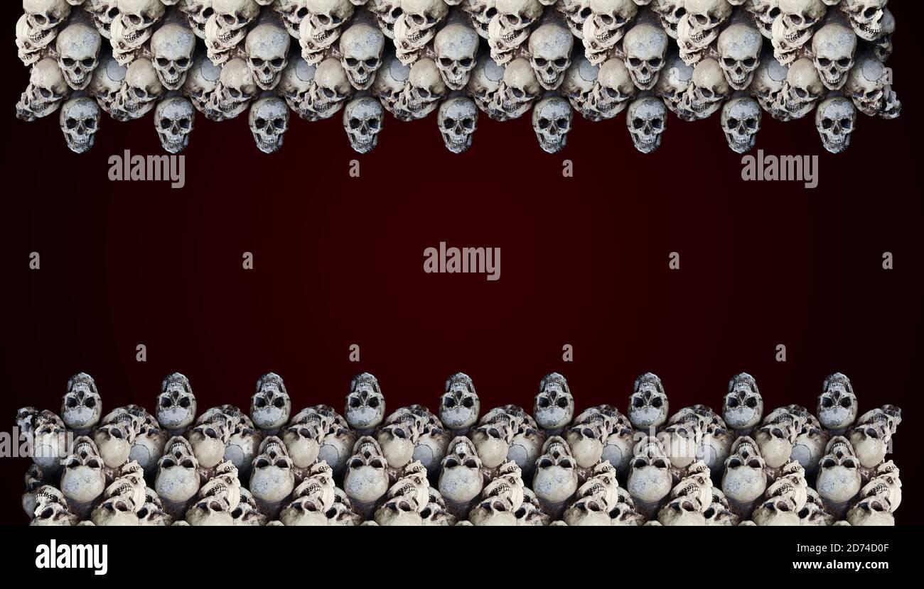 Skull frame pattern with empty space for your design. Skills isolated ...