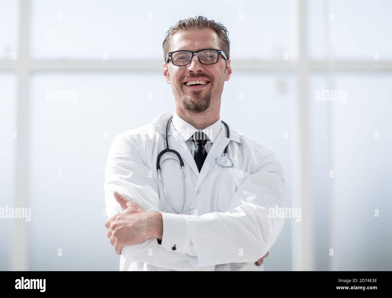 confident doctor with stethoscope Stock Photo - Alamy