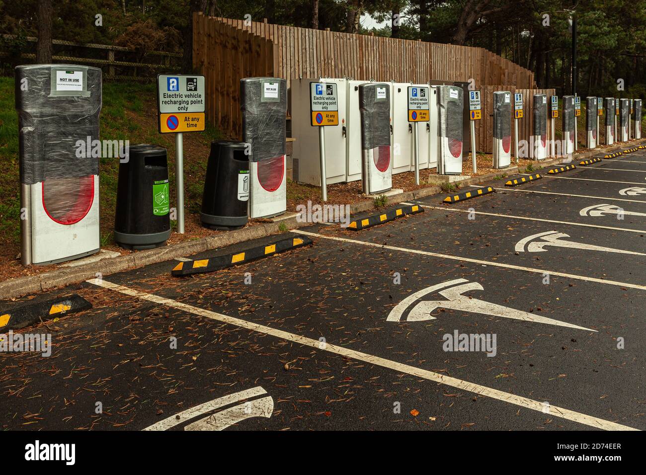 Out of order Tesla charging points Stock Photo - Alamy