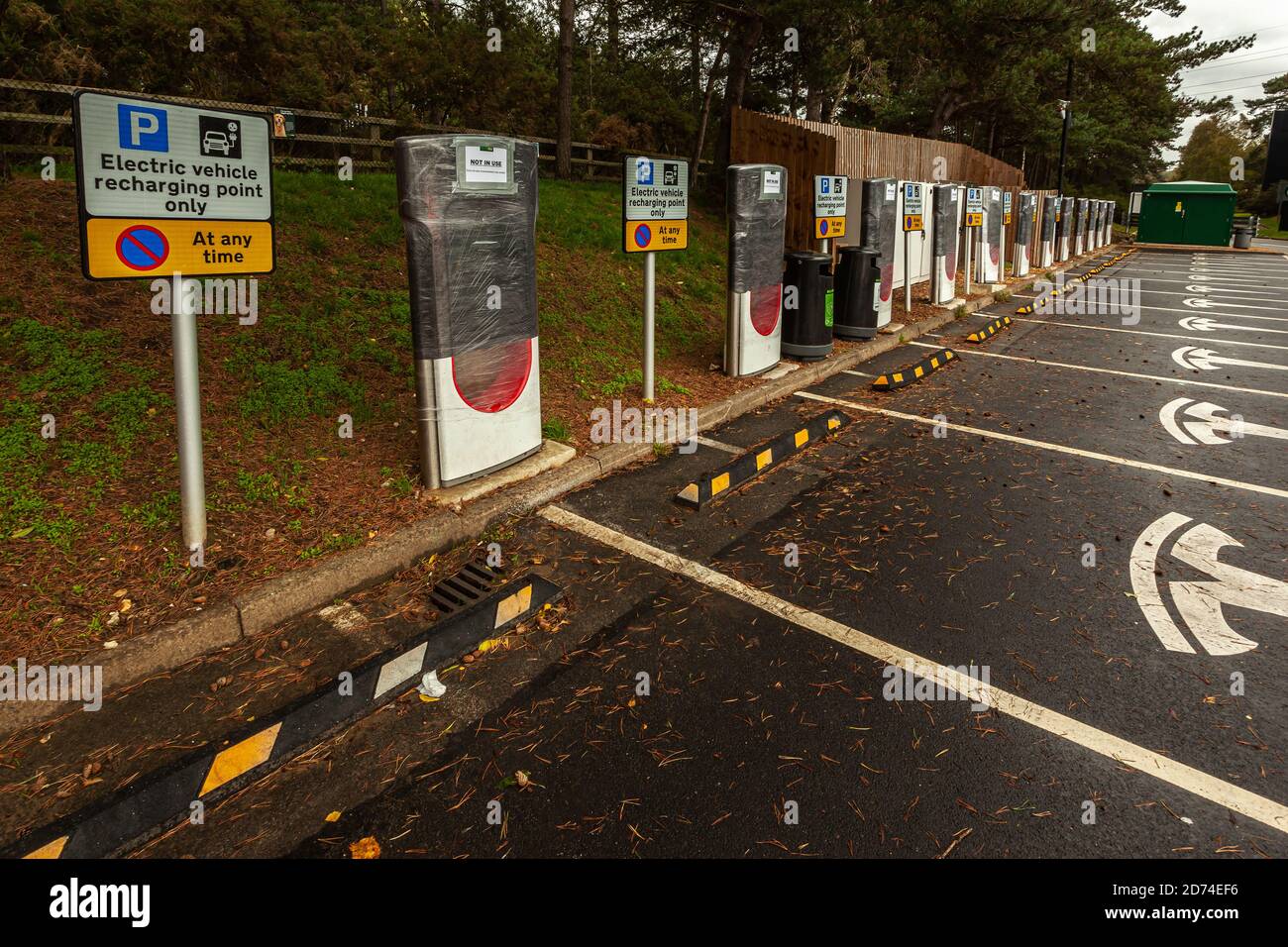 Out of order Tesla charging points Stock Photo - Alamy