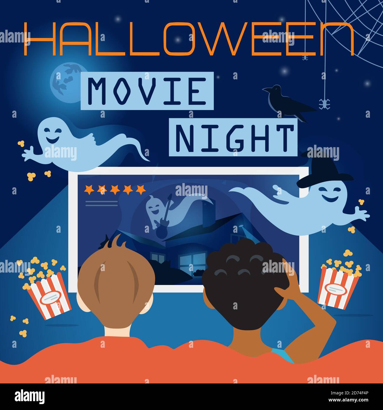 Kids Movie Night Clip Art