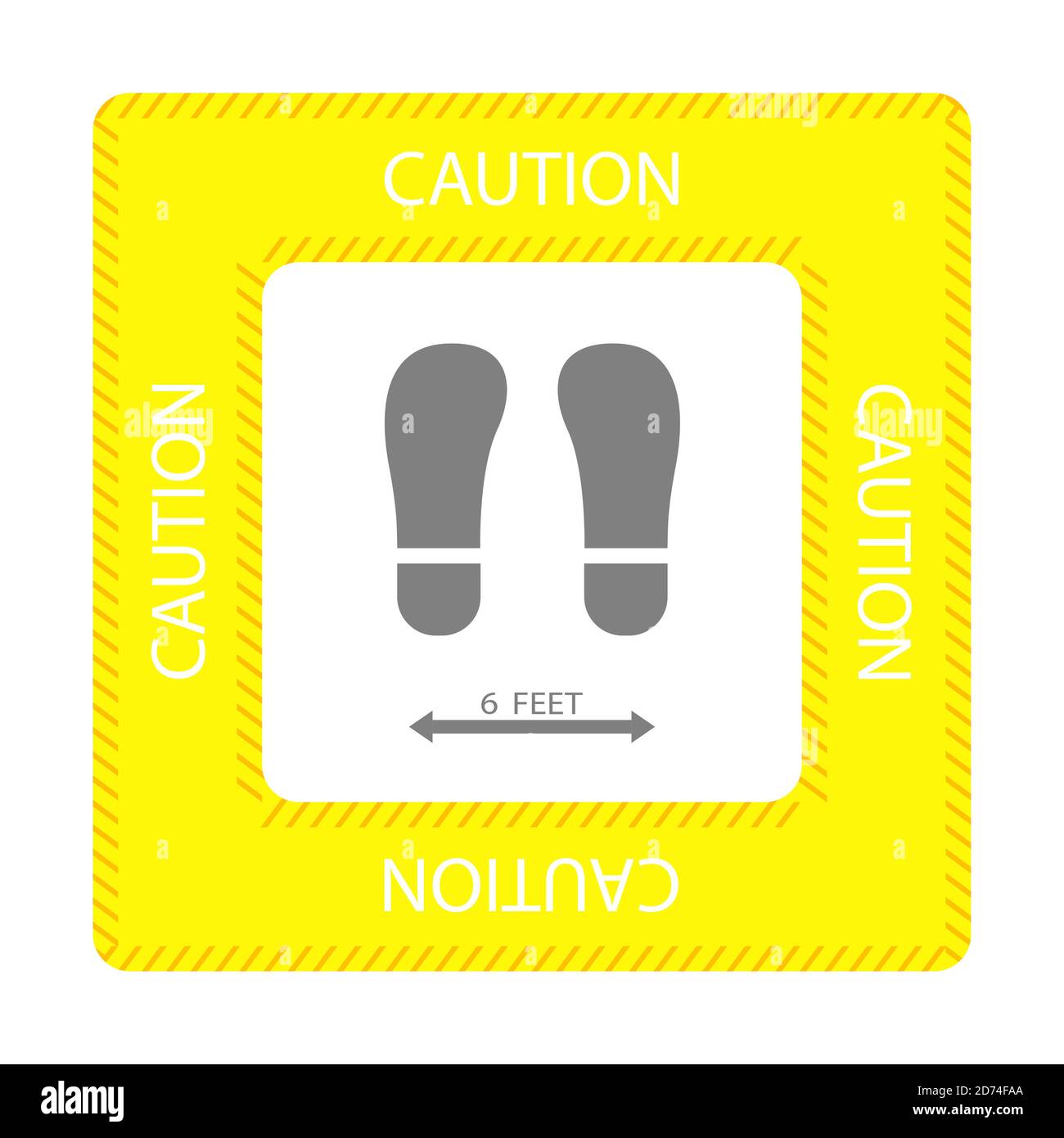 Distance warning icon sign in flat style isolated. Warning symbol for ...
