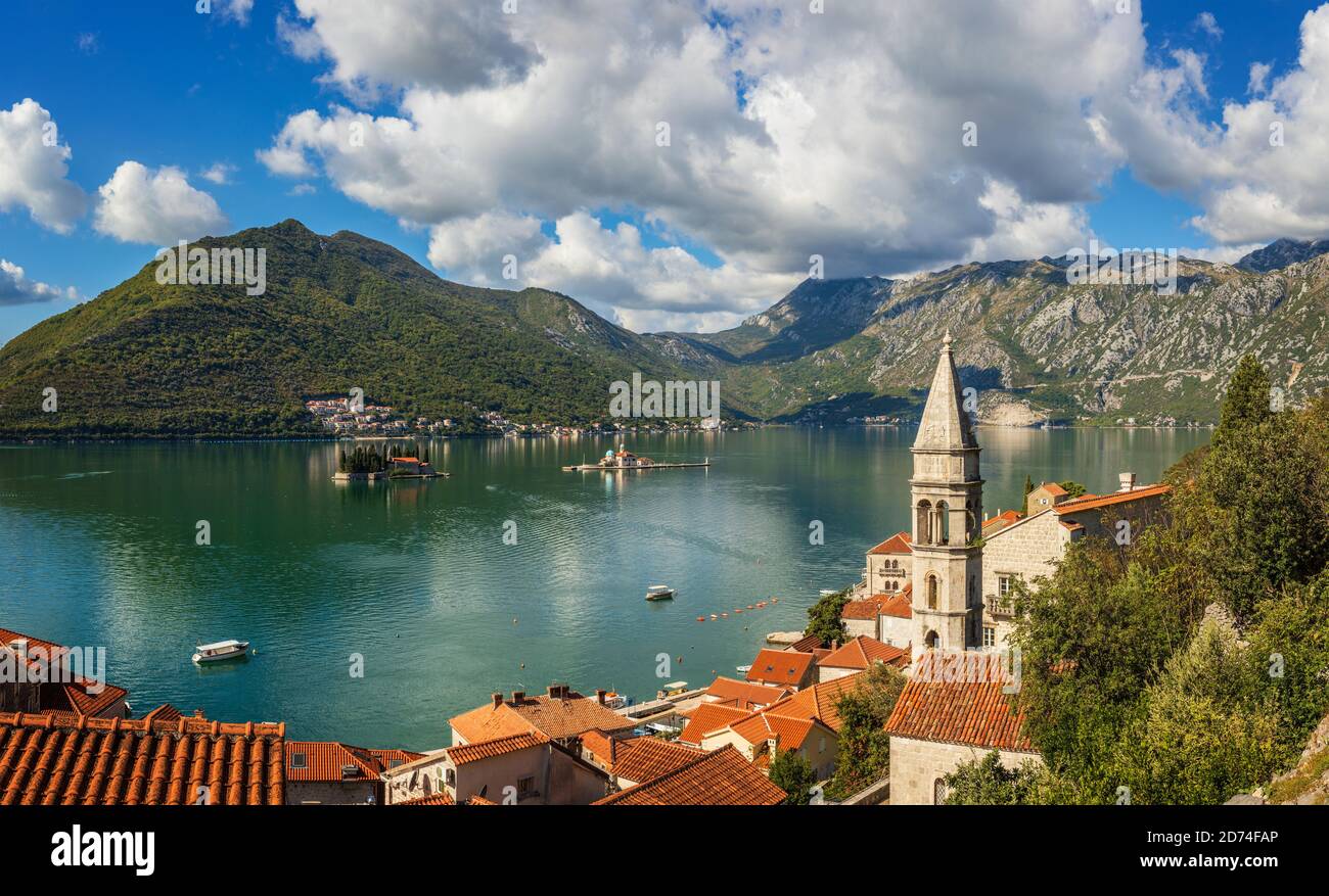 Two islands near the coast of Perast, Montenegro Stock Photo - Alamy