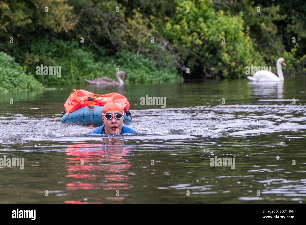 Woman wild swimming in hi-res stock photography and images - Alamy