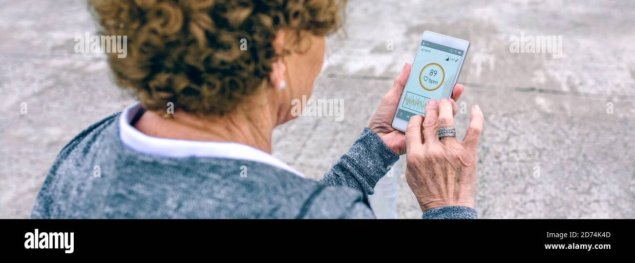 Banner woman using activity hi-res stock photography and images - Alamy