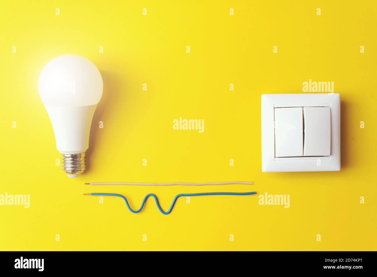 Idea, innovation, creativity concept with glowing light bulb and switch ...