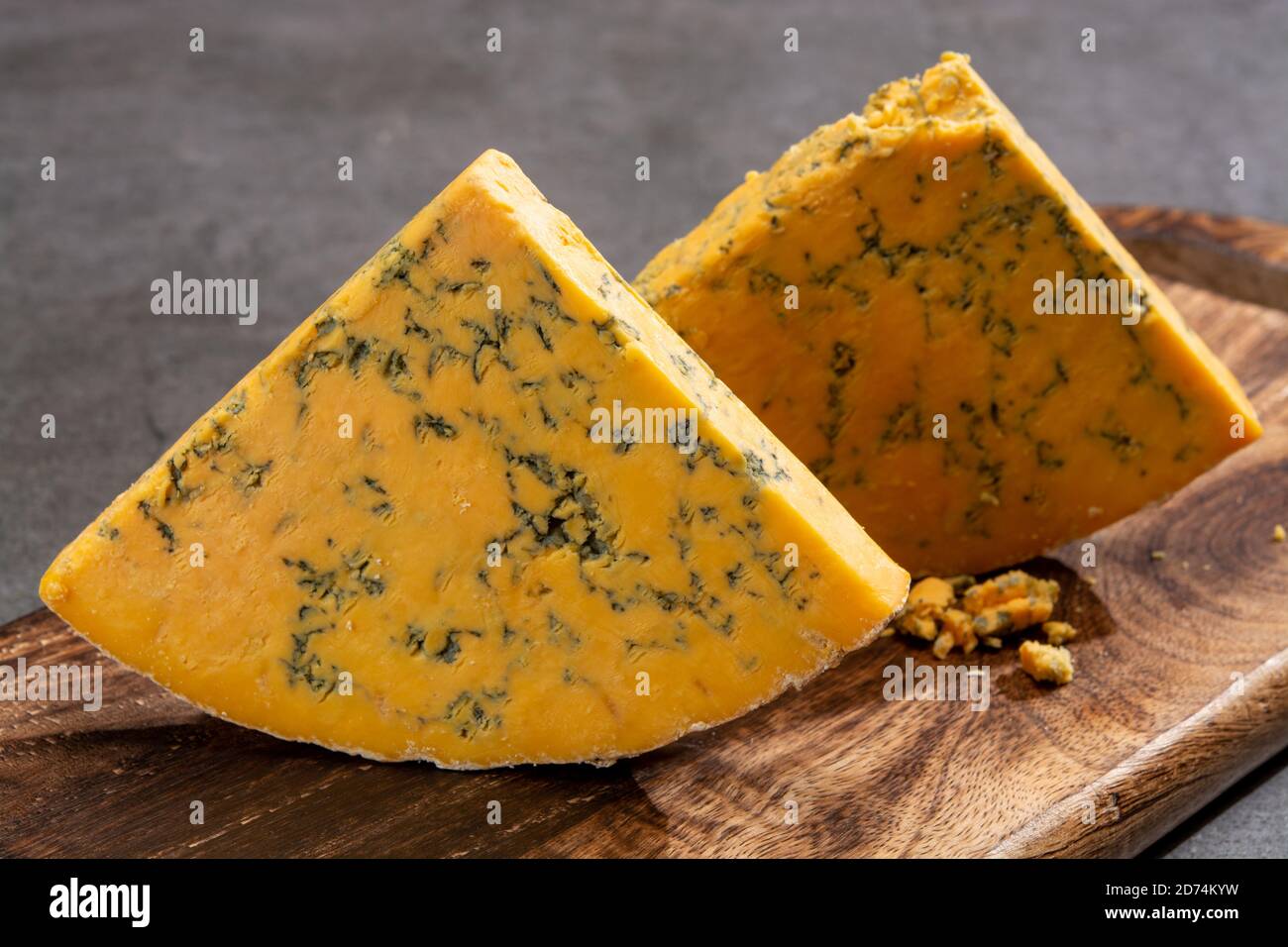 Cheese collection, English shropshire blue waxed cheese close up Stock ...