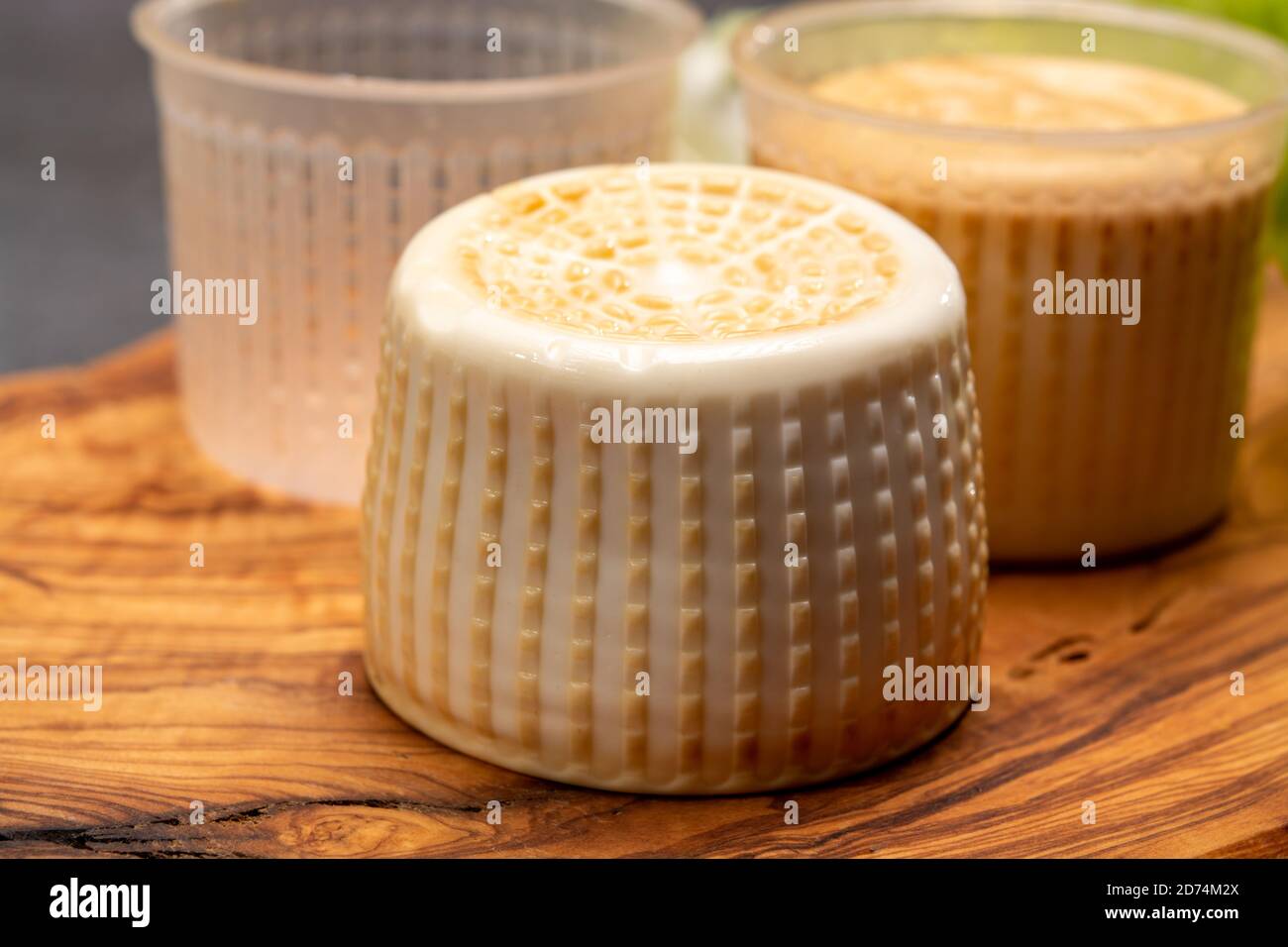 Cheese collection, italian soft smoked burrata cheese made from ...