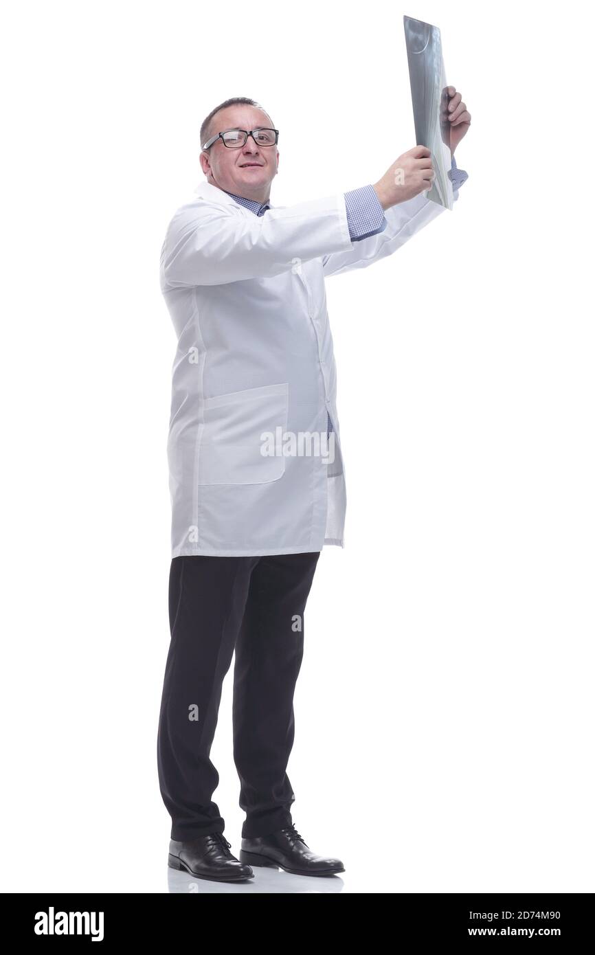 side view. male doctor with an x- ray of a patient Stock Photo - Alamy