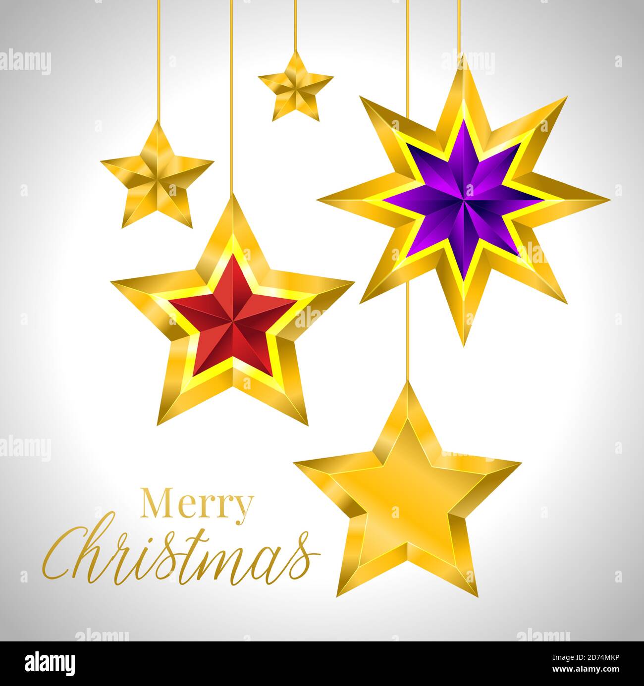 Set Different types and forms of gold color stars. Illustration ...