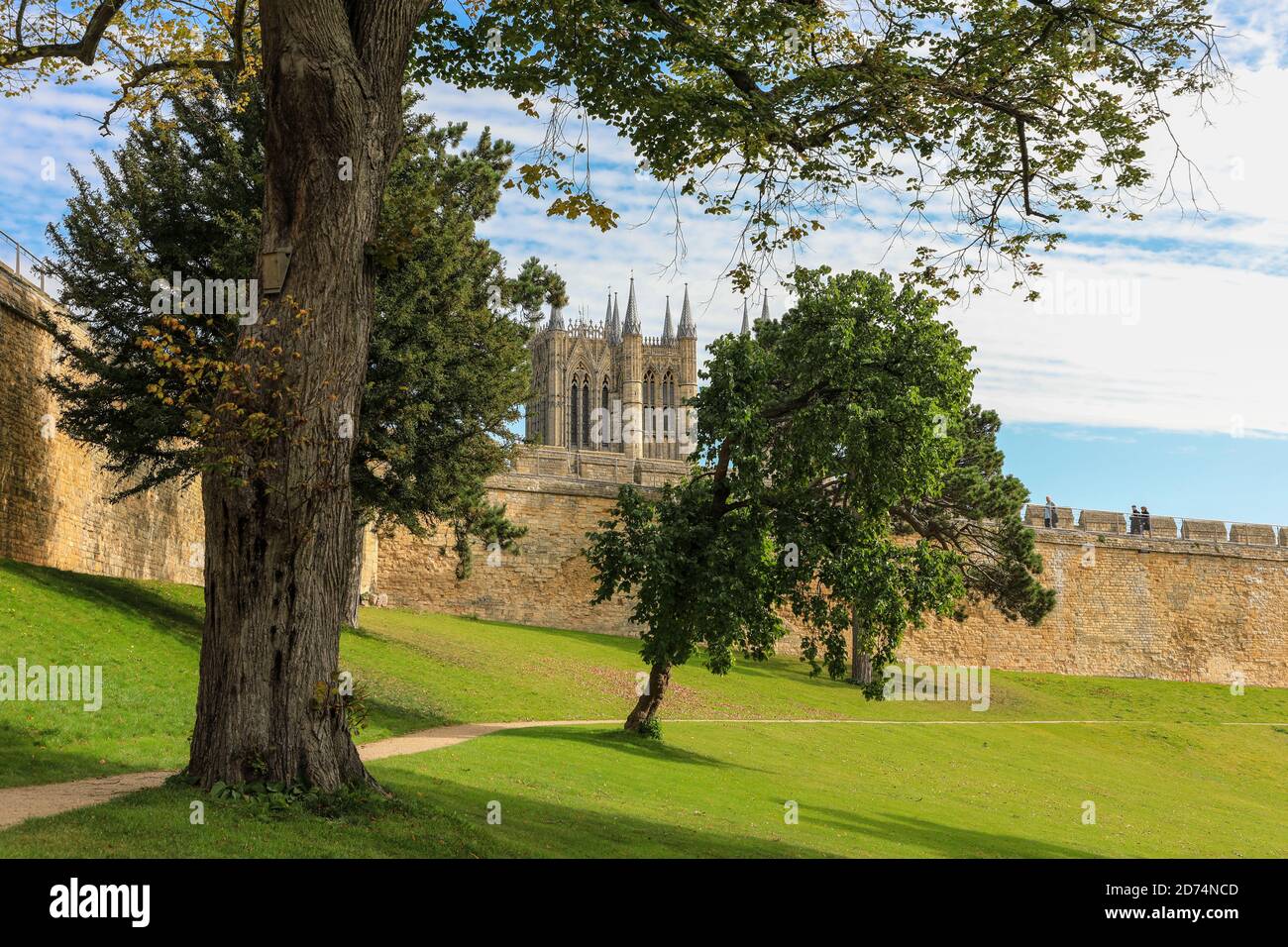 Lincoln Cathedral as seen from within the grounds of Lincoln castle ...
