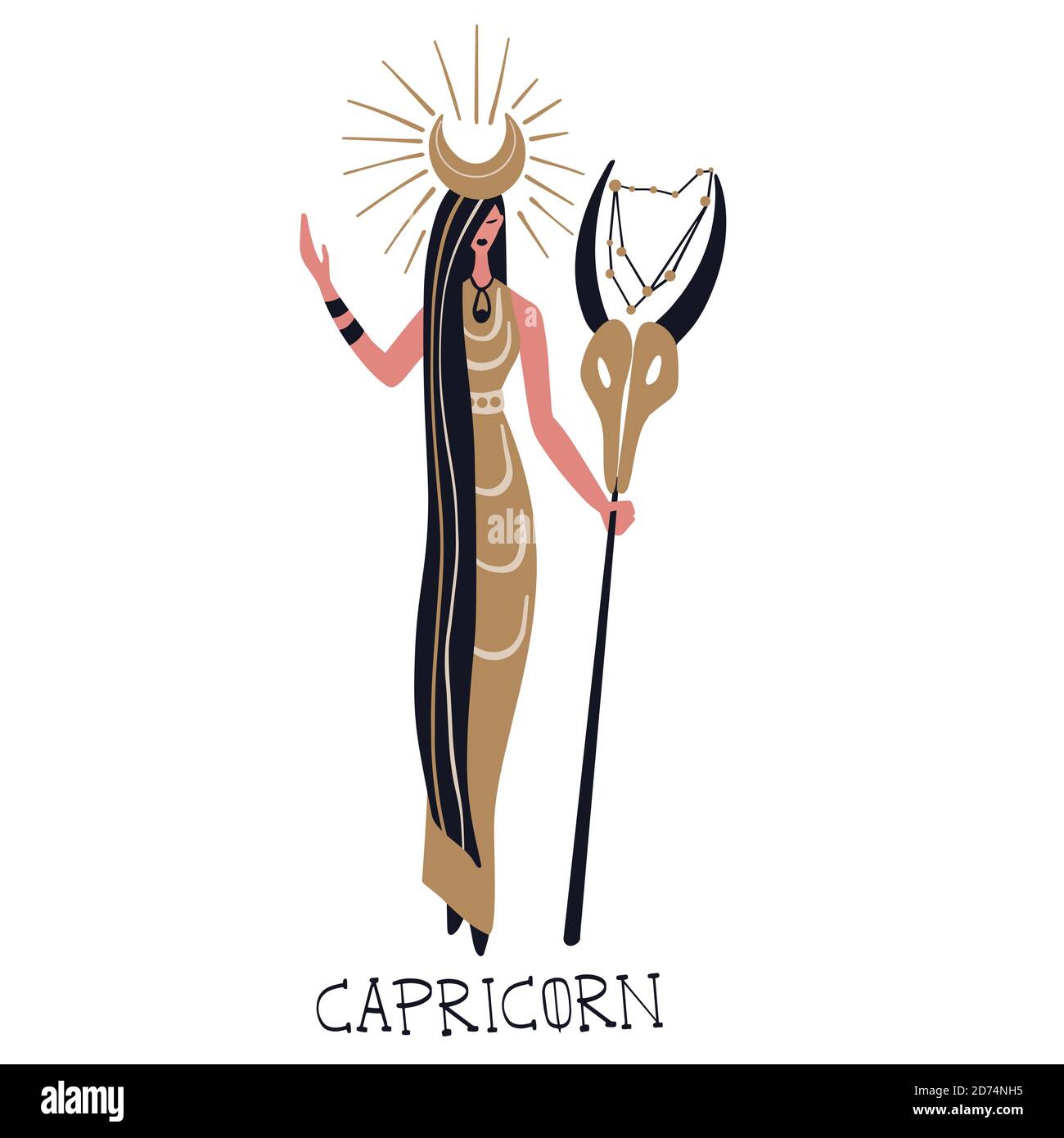 Zodiac signs Capricorn. Vector illustration of the zodiac symbol Stock ...