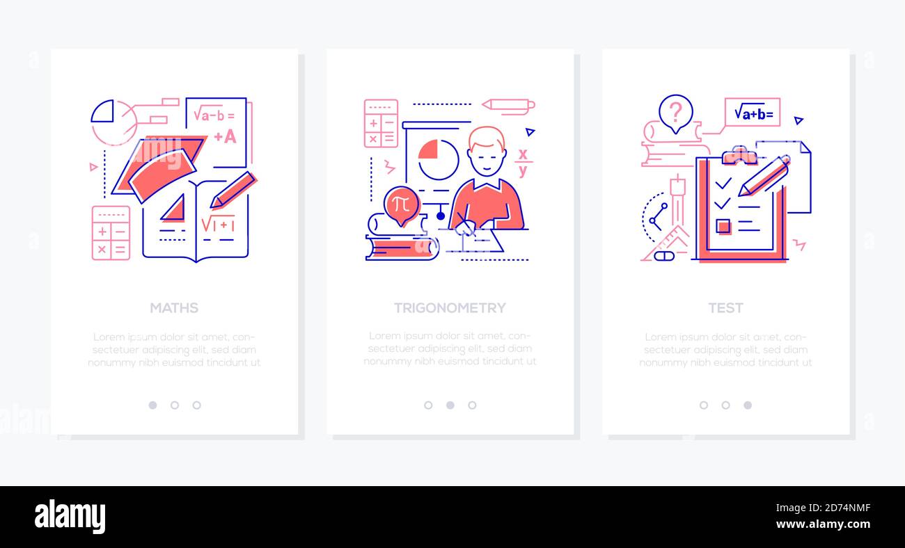 Mathematics - vector line design style web banners with copy space for ...