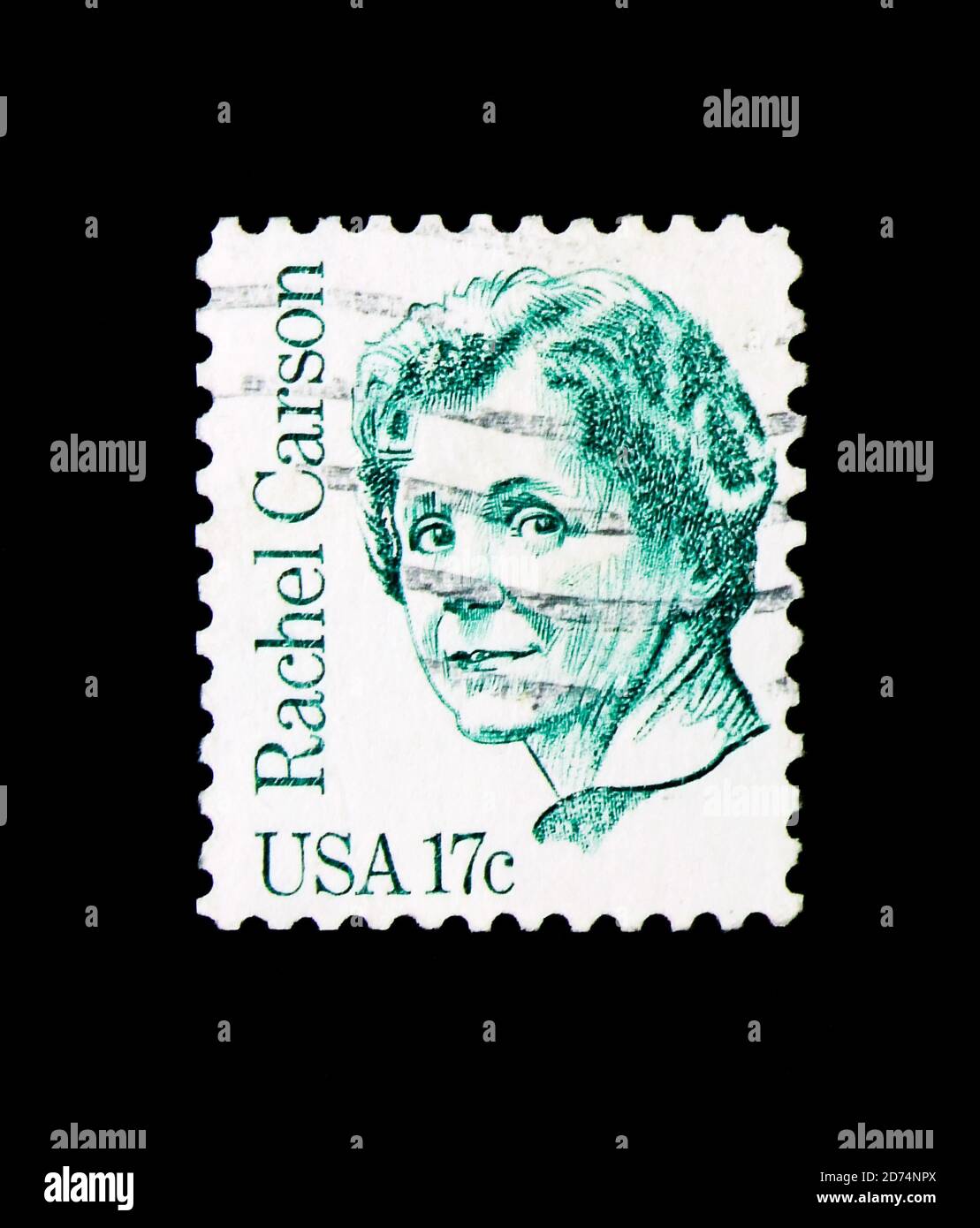 MOSCOW, RUSSIA - NOVEMBER 24, 2017: A stamp printed in USA shows Rachel ...