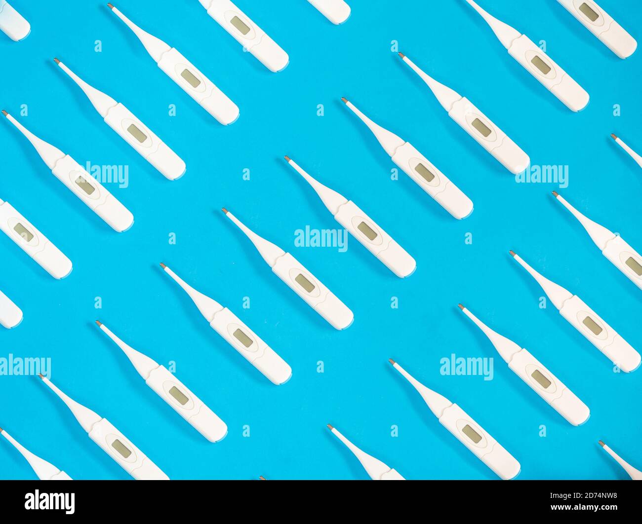 Digital thermometer on blue background hi-res stock photography and ...
