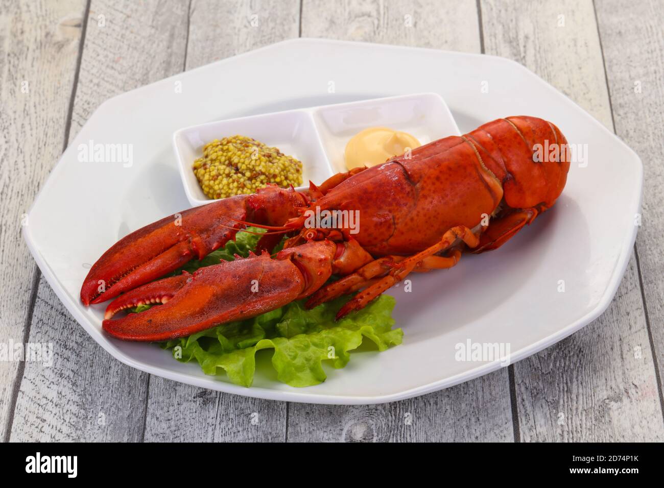 Luxury Lobster with sauces - ready for eat Stock Photo - Alamy