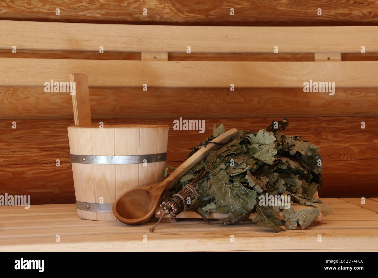 Closeup shot of Russian banya items - concept of sauna/banya Stock ...