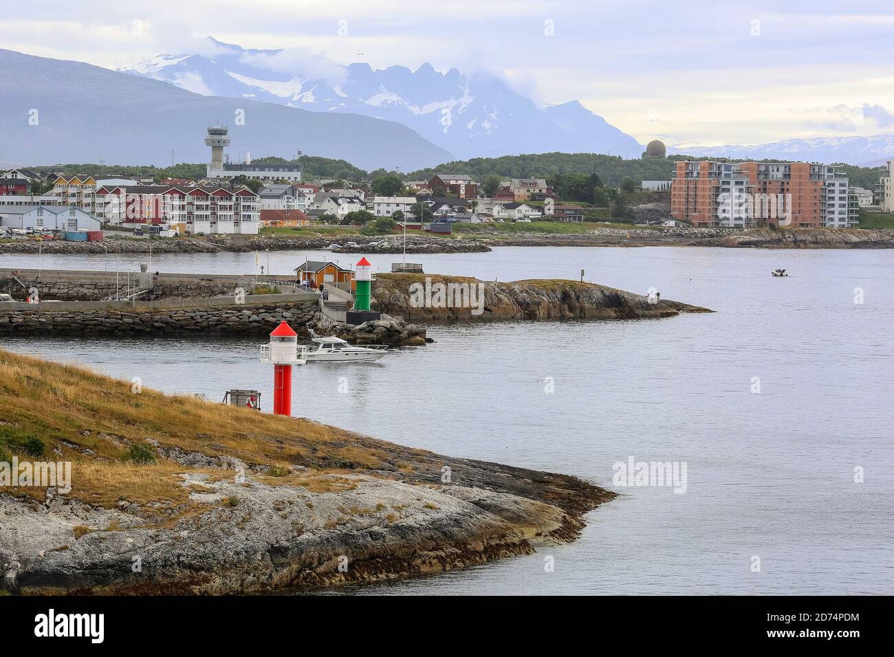 Cityline and lighthouses in the Norwegian town Bodoe Stock Photo - Alamy