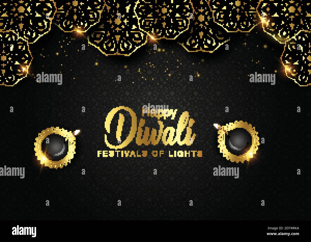 Happy Diwali celebration background. Top view of banner design ...