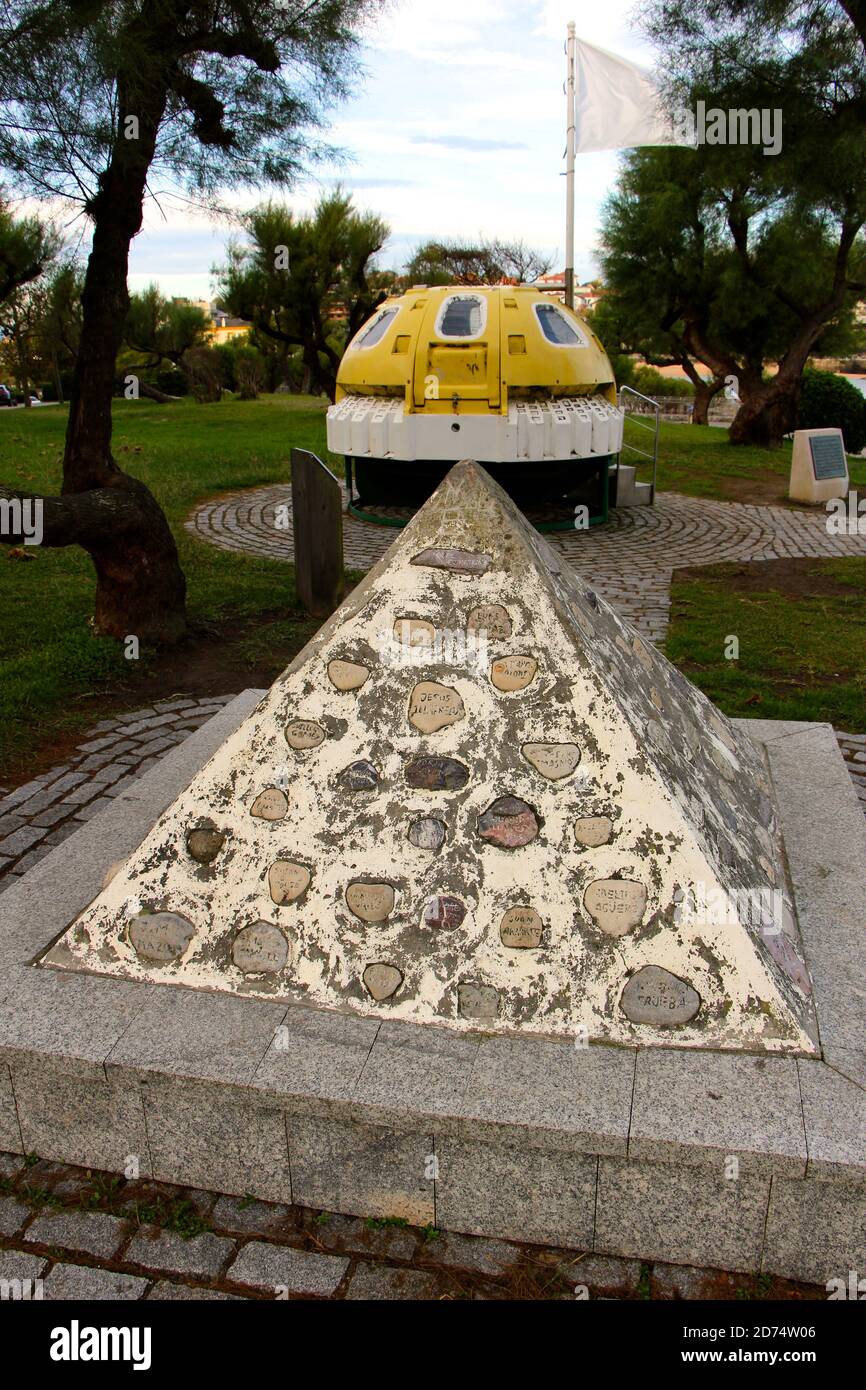 Stone pyramid with carved names donated by the town of Torquay England ...