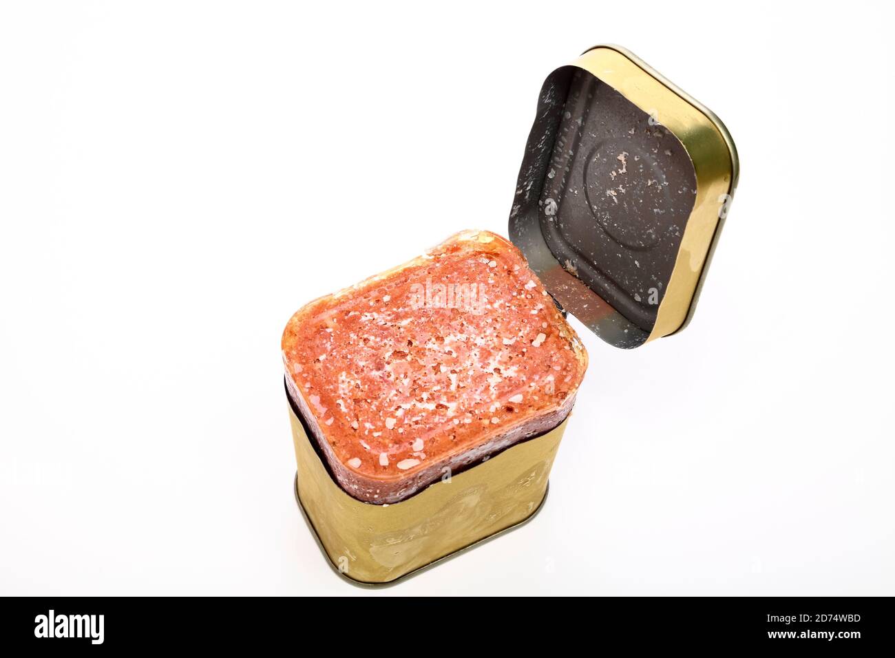 Metal corned beef tin isolated on a white background Stock Photo - Alamy