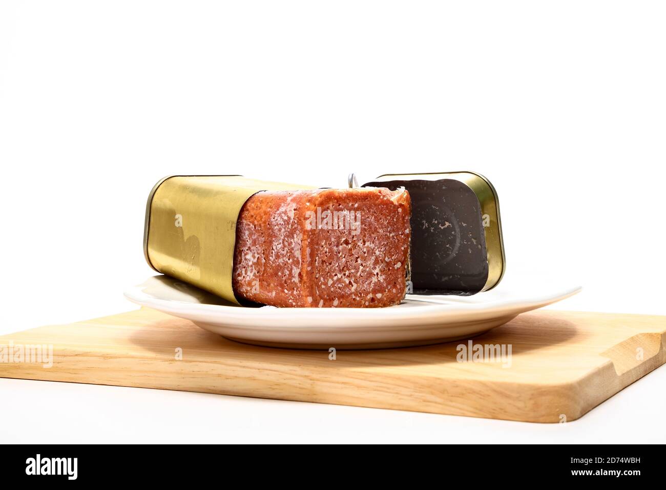 Metal corned beef tin isolated on a white background Stock Photo - Alamy