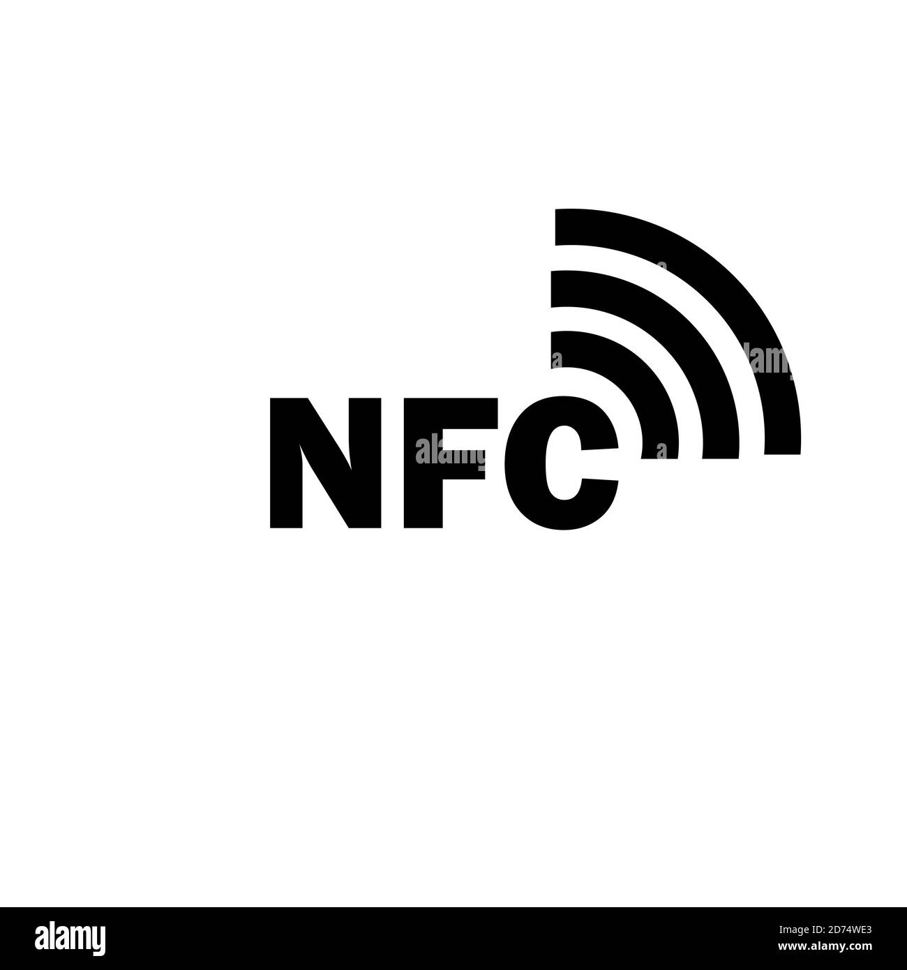 NFC sign in black. Contactless payment. Vector on isolated white ...
