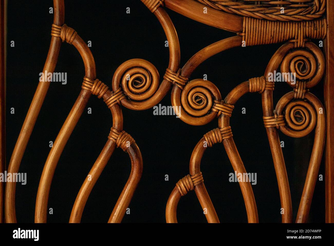 Texture weaving patterns vine on a black background. Wicker Straw Stock ...