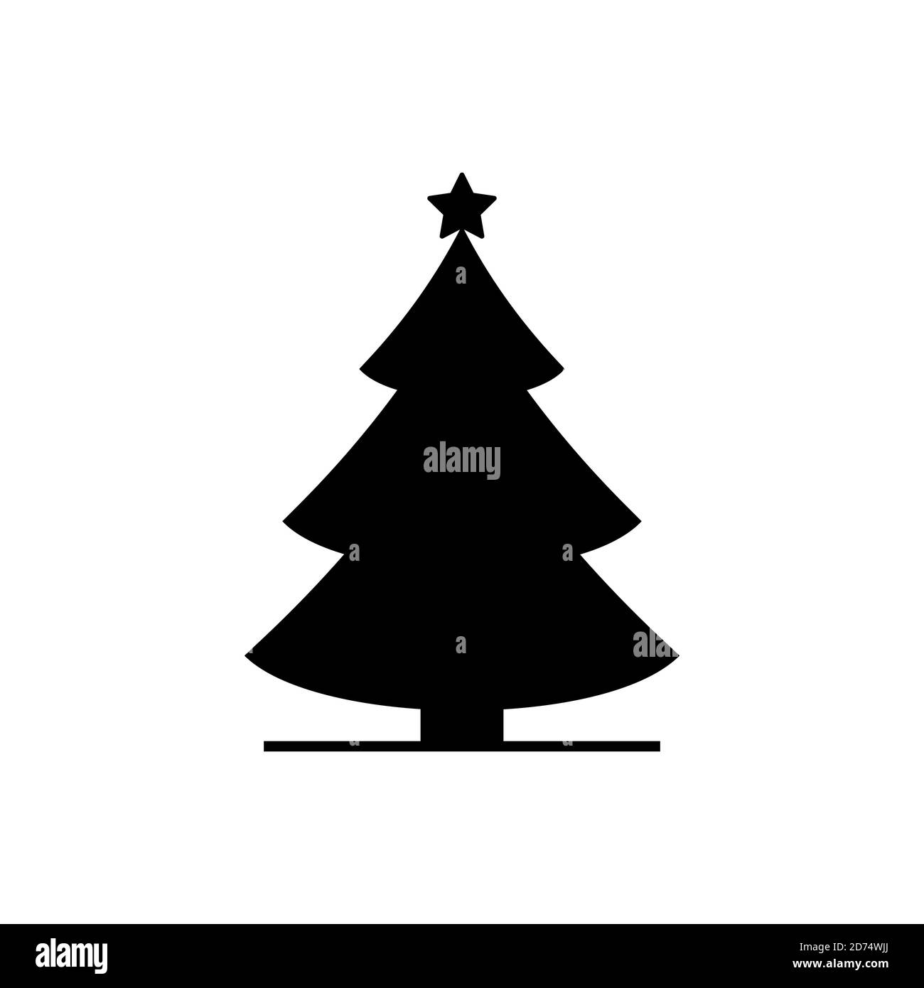 Christmas Tree Icon Black And White