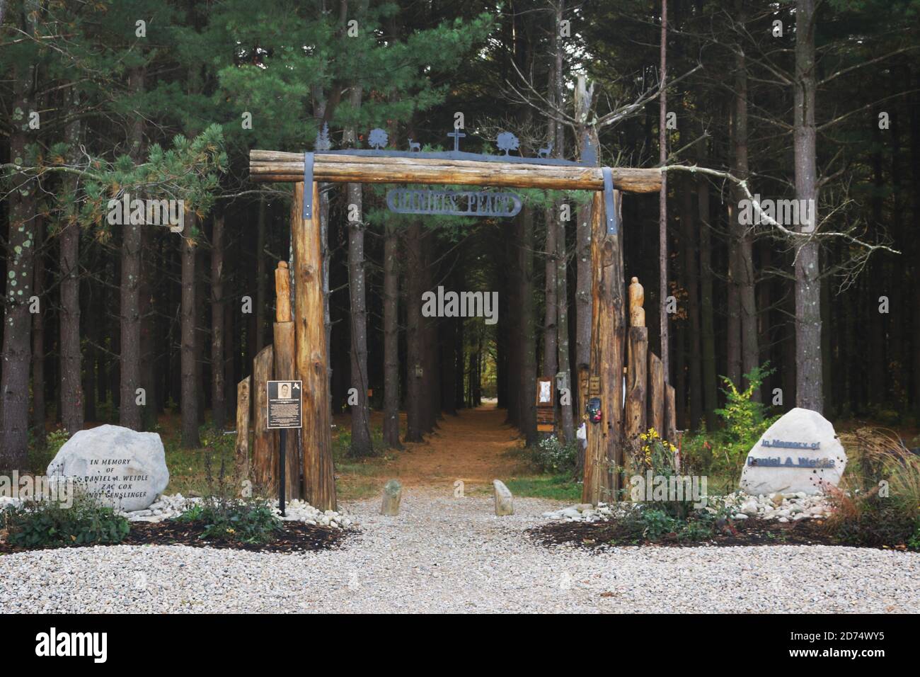Entrance to Daniel's Peace Memorial Park. Enchanted Pines area. Daniel ...