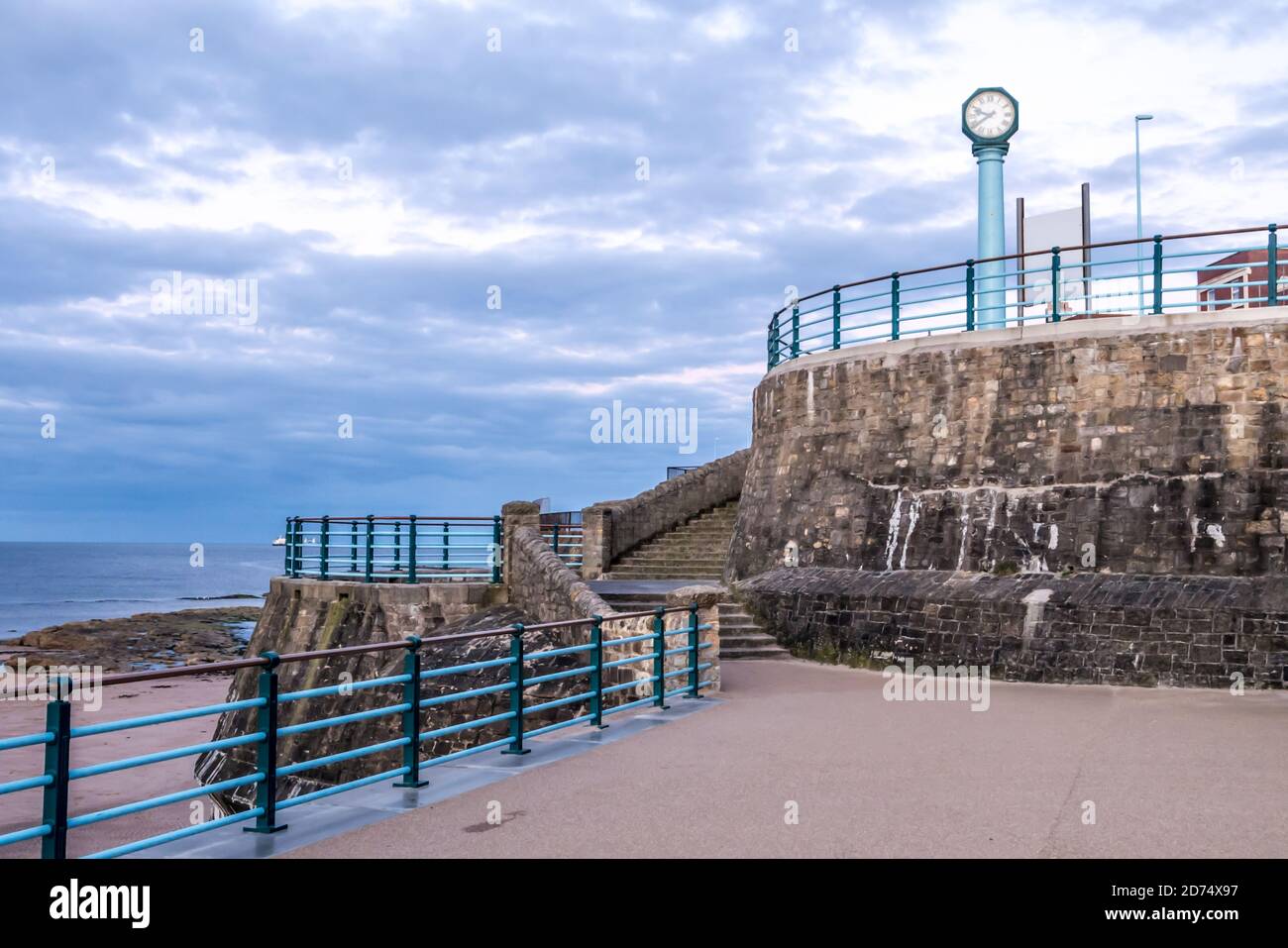 Whitley Bay Promenade and Grants Clock Stock Photo - Alamy