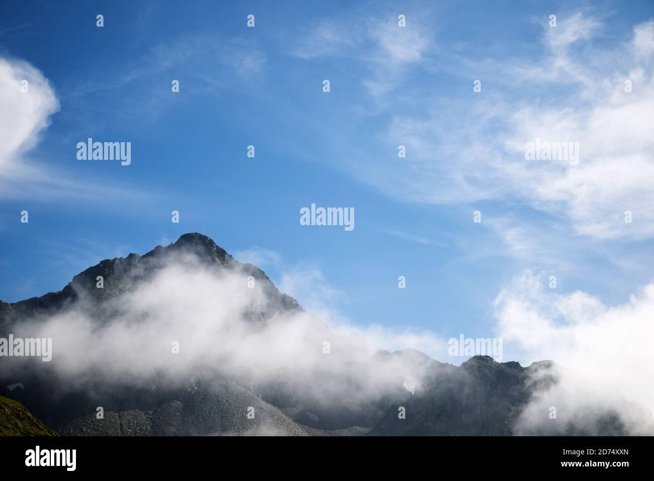 Silhouette of a rocky ridge in Ossau Valley, Pyrenees in France Stock ...