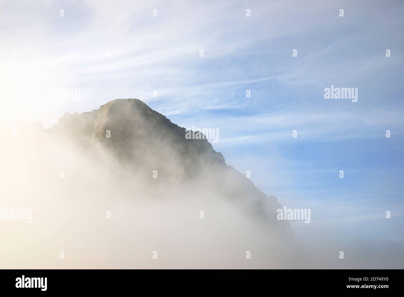 Silhouette of a rocky ridge in Ossau Valley, Pyrenees in France Stock ...
