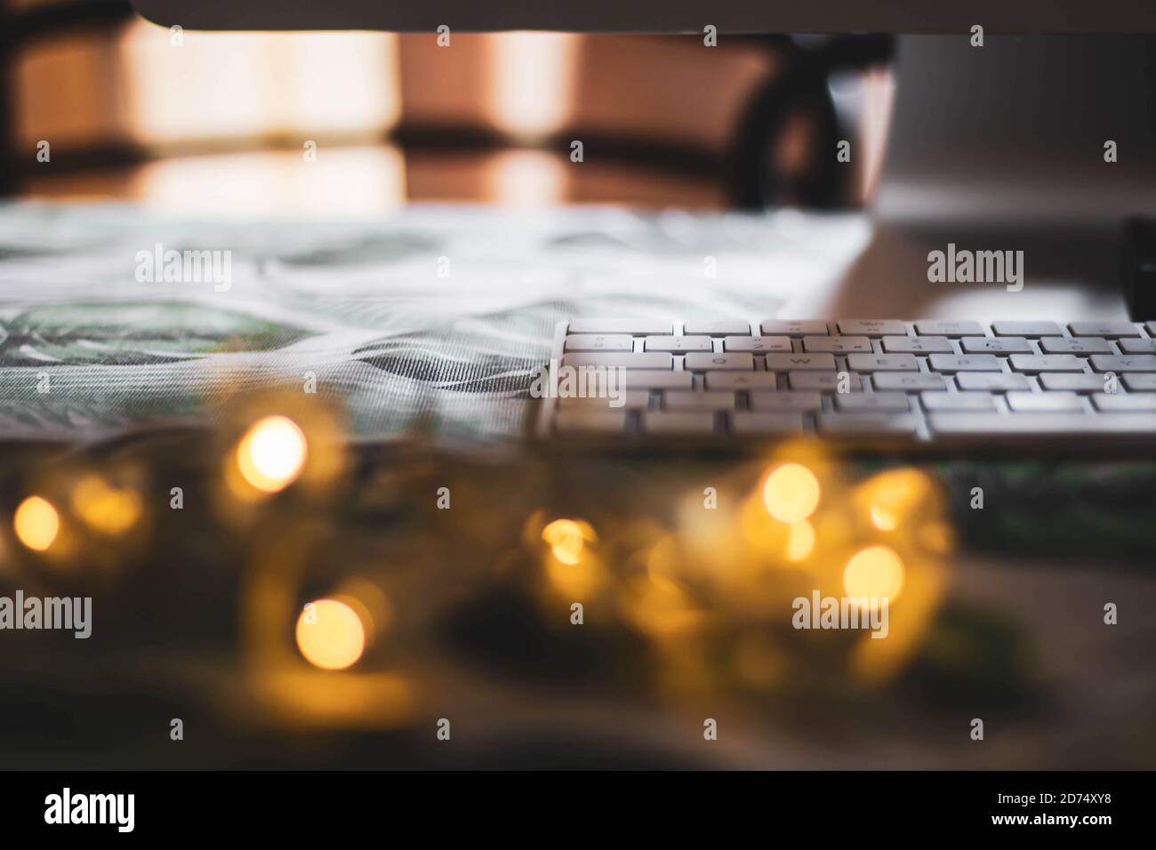 Christmas lights black keyboard hi-res stock photography and images - Alamy