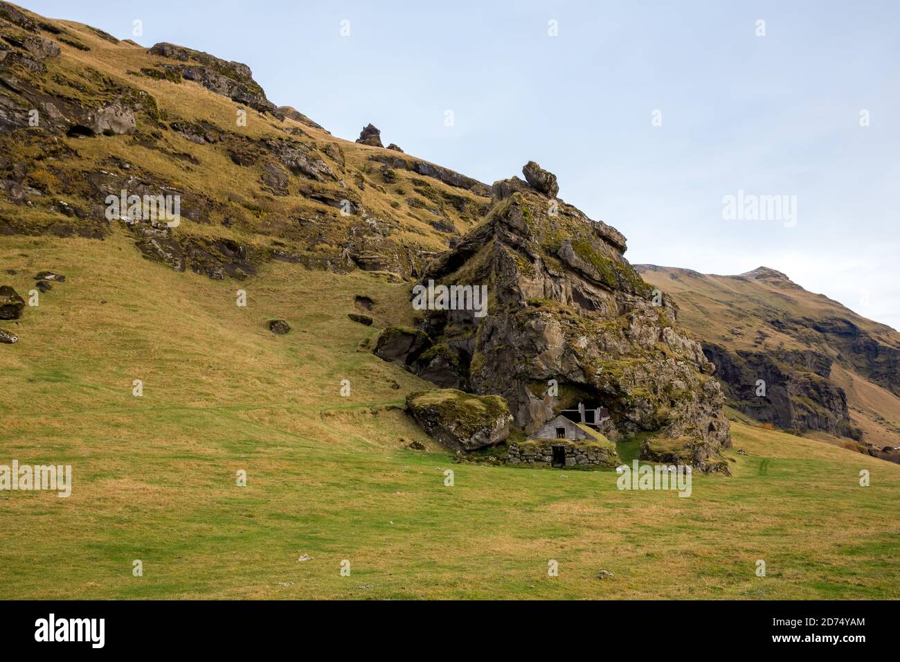 Man-made Rutshellir Caves in South Iceland Stock Photo - Alamy