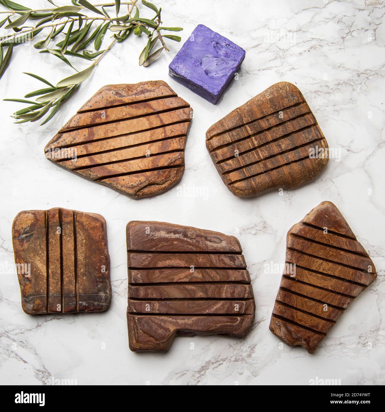 soap bar stand stone hand crafted Stock Photo - Alamy