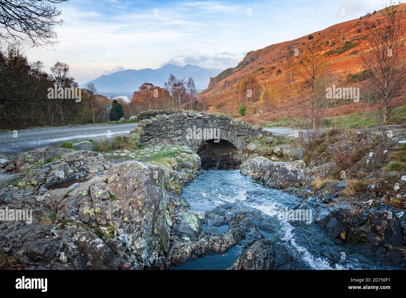 Ashness Bridge in the English Lake District near Keswick Cumbria Stock ...