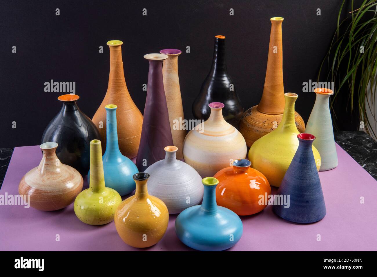 handmade ceramic vases in a living room Stock Photo - Alamy